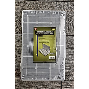 SE Large Plastic Translucent Storage Container with 18 Adjustable Sections - 87064DB