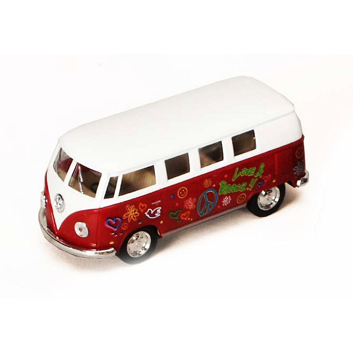 1962 Volkswagen Classic Bus with Decals 1:32 Scale Die Cast Model Toy Van SetOf4