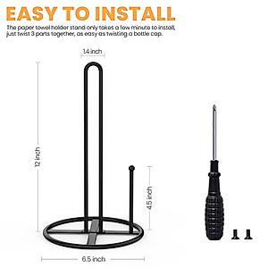 Paper Towel Holder-Black Kitchen Roll Holder for Kitchen Roll Organize