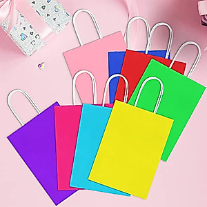 BLEWINDZ 32Pack Gift Bags with 32 Tissue Paper, 8Colors Party Bags with Handles, 10.6" Medium Size Rainbow Goodie Bags for Wedding, Birthday, Party Supplies