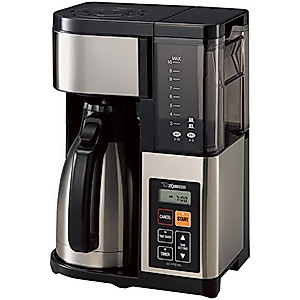 Zojirushi EC-YTC100XB Coffee Maker, 10-Cup, Stainless Steel/Black