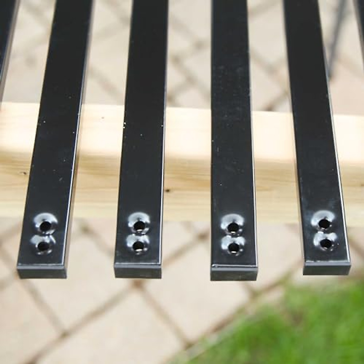 Nuvo Iron RCTB32 10 Pack Baluster, 32" Rectangular Plastic End Caps, Black, 10 Count