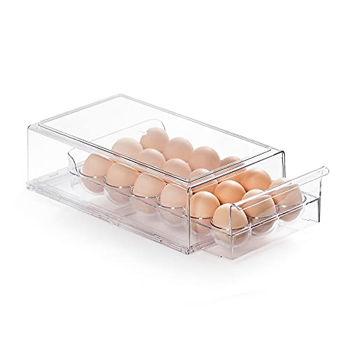 Ettori Egg Container for Refrigerator and 4 Pack Can Organizer for Pantry