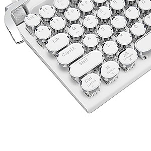 Naroote Gaming Keyboard Mechanical Keyboard Knob Control 83 Keys Ergonomic for Phone (White)