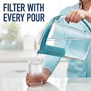Brita Large Water Filter Pitcher for Tap and Drinking Water with 1 Stream Filter, Lasts 2 Months, 10 Cup Capacity, BPA Free, Lake Blue
