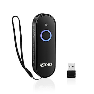 OBZ Mini Bluetooth Barcode Scanner, Upgraded 2D Wireless Barcode Scanner, Versatile 3-in-1 Portable Handheld USB 1D 2D QR Code Scanner Work with Mac OS, Windows, iOS, Android, Tablet, Phone, PC, POS