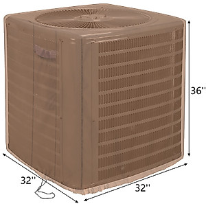 Yesland Central Air Conditioner Covers for Outside Units - AC Covers Water Resistant and Windproof Design AC Unit Cover - Universal Brown Winter AC Unit Cover (32''L x 32''W x 36''H)
