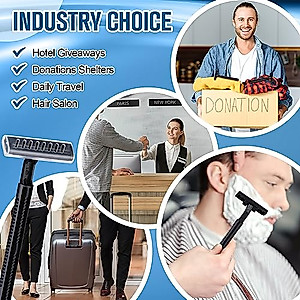 Lasnten 400 Pcs Disposable Razors Bulk Individually Wrapped Twin Blade Razors with Clear Safety Cap Stainless Steel Shaving Razor for Women Men Hotel Shelter Homeless Nursing Home (White, Black)