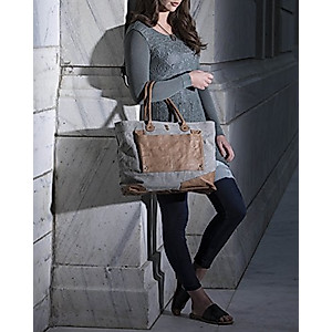 Mona B Dakota Shoulder Bag M-3804, Beige, Brown, 20" x 13.5" x 4"