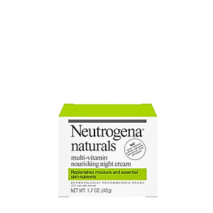 Neutrogena Naturals Multi-Vitamin Moisturizing & Nourishing Night Face Cream with Antioxidant Bionutrients & Vitamins B, C & E, Non-Comedogenic & Sulfate-, Paraben-, Phthalate- & Dye-Free, 1.7 oz