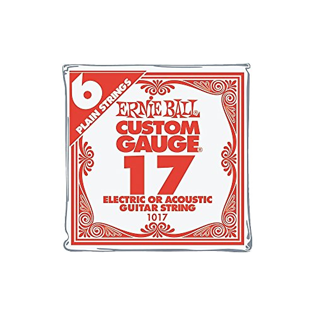 Ernie Ball Nickel Plain Single Guitar String .017 6-Pack