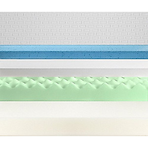 Olee Sleep 10 Inch EOS Multi Layer Gel Infused Memory Foam Mattress, Queen, White
