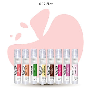 DEMETER Happy Foolproof Blending Set, Pink Grapefruit, Fuzzy Navel, Grass, Vanilla Cake Batter, Fresh Brewed Coffee, Bulgarian Rose, Apple Blossom, Pixie Dust, Set of 8 Perfumes