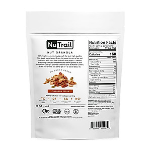 NuTrail Nut Granola Cereal, Cinnamon Pecan, No Sugar Added, Gluten Free, Grain Free, Keto, Low Carb, Healthy Breakfast 8 oz. 1 Count