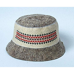 Rushnichok Sauna hat Russian banya - Sauna hat for Men - Sauna hat Wool - Sauna hat to Protect Hair - Russian banya hat - Easter Sale Red Black Embroidery Ukrainian Vyshyvanka Panama Banya Hair Care