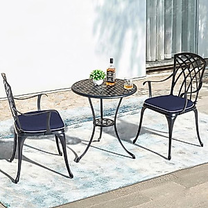 Melody Elephant Outdoor Chair Cushions Set of 2, Water Resistant Patio Chair Pads with Ties, Seat Cushions for Home Garden Furniture Decoration, 16"x17", Rave Indigo