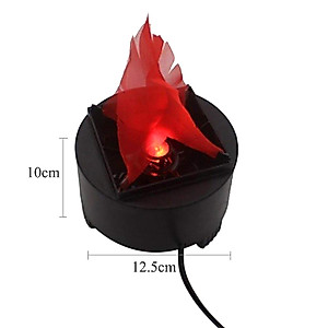Homonic Led Fake Flame Lamp Mini 3D Flickering Fire Flame Light Electronic Night Light Prop Simulated Flame Lamp Realistic Silk Flame Effect for Christmas Indoor Campfire Party Decoration, US Plug