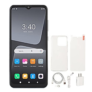 Dilwe M13 Unlocked Cellphone, 6.53in HD Screen Smartphone, 4G 5GWIFI Dual SIM Slots Mobile Phone, 6GB RAM 128GB ROM, Face Unlocking Mobile Phone for Android 12, M13-Blue, (Dilwe5pfckbais7)