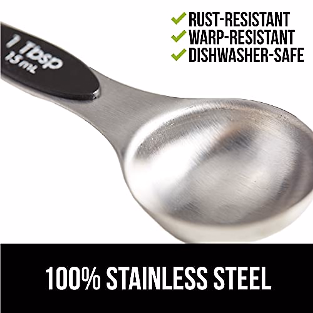 Gorilla Grip Box Grater and Measuring Spoons Set, Box Grater Has Built in Container, Measuring Spoons Set is Dishwasher Safe, Both in Black Color, 2 Item Bundle