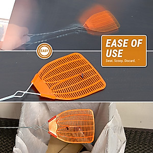 BUGKWIKZAP [3 Pack - Orange] Heavy Duty Metal Braided Fly Swatters, Lightweight 20" Bug Swatters with Durable Plastic Paddle