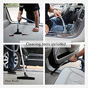 VacuMaid GV50BLKPRO Professional Wall Mounted Garage and Car Vacuum with 50 ft. Hose and Tools