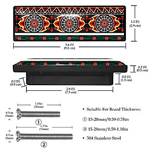 4 Pack 3.6 Inch Double Holes Cabinet Knobs, Kitchen Cabinet Dresser Drawer Closet Cupboard Door Knobs Handles Pulls for Home Bedroom Bathroom Bohemia
