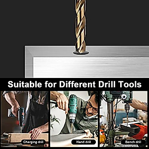 UBESTHS 3/32" Cobalt Drill Bits 12Pcs, M35 HSS Metal Drill Bit Set with Storage Case for Hard Metal, Stainless Steel, Cast Iron