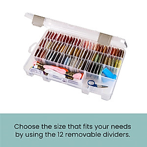 ArtBin 6840JN Floss Finder Box, Sewing & Embroidery Organizer, [1] Plastic Storage Case, Clear