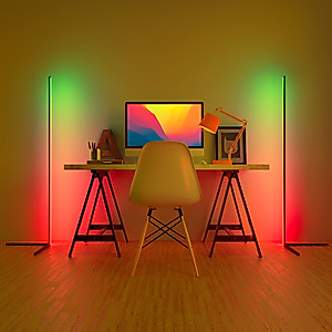 LED Floor Lamp - Tall Color Changing LED Corner Lamp - Dimmable Multi Light Mode - Standing RGB Floor Lamp - Modern LED Lamp for Bedroom & Living Room - Creative Corner Lighting Mood Room Lights