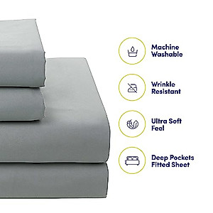 Sweet Home Collection 5 Piece Comforter Set Bag Solid Color All Season Soft Down Alternative Blanket & Luxurious Microfiber Bed Sheets, Florence, Twin