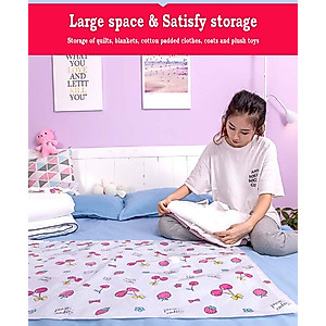 Heaunzy vacuum storage bags,(15PCS, 2 extra large (40"×32"), 3 large(36"×28"), 4 medium(32"×24"), 5 small(28"×20"), 1 air pump),space saver,Japan vacuum seal bags for clothing(pink)