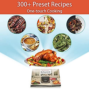 Nuwave Duet Pressure Cook and Air Fryer Combo Cook; Stainless Steel Pot & Rack; Non-Stick Air Fryer Basket; Steam, Sear, Saute, Slow Cook, Roast, Grill, Bake, Dehydrate, Pressure Cook & Air Fry