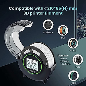 [Newest Official Fan Version] SUNLU 3D Printer Filament Dryer Box S2 with Fan for Nylon ABS PETG PLA 1.75/2.85/3.00mm, 360° Surround Heating Holder, Upgrad Built-in Fan Quickly Keeping Dry Long Time