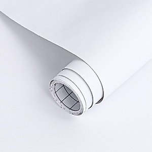 Arthome 17"x120" White Contact Paper, Peel and Stick Matte Wallpaper, Self Adhesive Decorative Vinyl Paper for Countertop, Cabinet, Table, Shelves, Furniture Renovate and Wall Covering Decoration