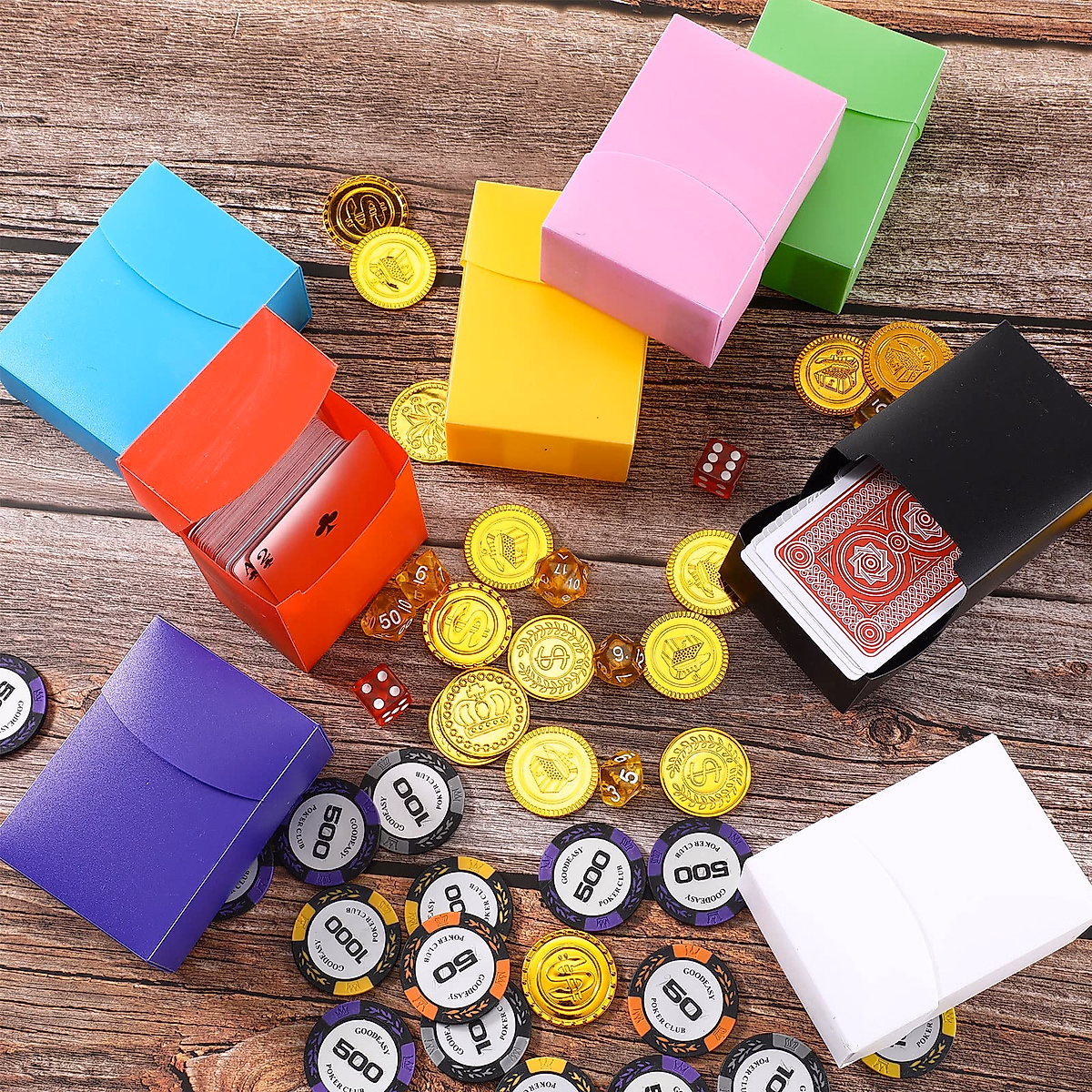 80 Pcs Deck Cards Boxes with Dividers, 40 Trading Card Storage Box and 40 Dividers, Plastic Card Deck Cases Storage Organizer Carrying Case for Games Card Playing Card Trading Cards Sports Cards