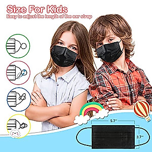BINGFONE Black Disposable Face Masks, 100 Pack Disposable Face Masks Disposable Masks