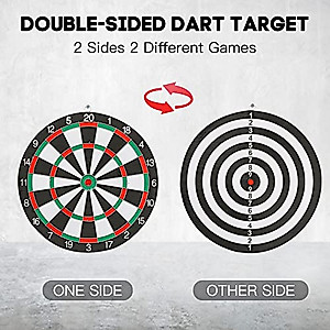 Mini Dart Board Set, 12 inches Double-Sided Dartboard, Professional Dart Boards with 4 Darts, Excellent Dartboard Game for Adults and Kids, Suitable Indoor Games & Party Games for Family and Friends