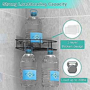 AXTEE Corner Shower Caddy, Shower Shelf with Hooks, 3 Pack Shower Organizer Storage - SUS304 Stainless Steel Bathroom Shower Organizer for Bathroom, Toilet, Kitchen and Dorm - Black