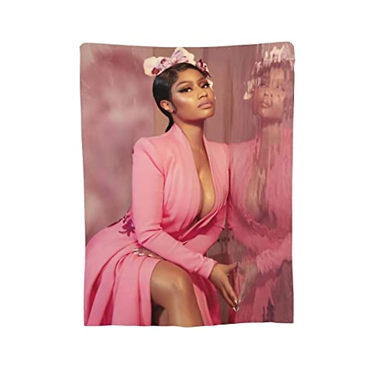 Wjikan Nicki Rapper Minaj Super Soft Micro Fleece Blanket Home Decoration Warm Flannel Blanket 50 inch x40 inch , Black