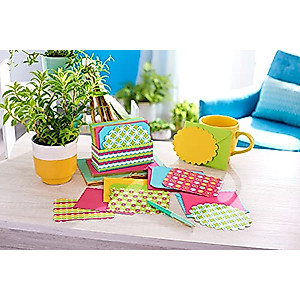 American Greetings Single Panel Blank Cards with Envelopes, Bright Colors, Patterns and Shapes (40-Count)