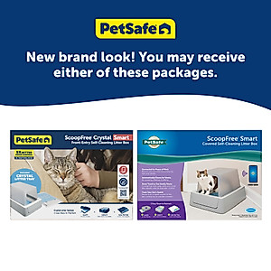 PetSafe ScoopFree Smart Self-Cleaning Cat Litter Box - WiFi & App Enabled - Hands-Free Cleanup With Disposable Crystal Trays - Less Tracking, Superior Odor Control - Includes Disposable Tray and Hood
