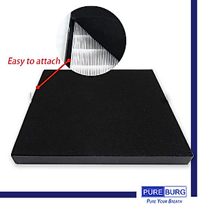 PUREBURG FLT5900 True HEPA Replacement Filter Set Compatible with GermGuardian AC5900WCA Air Purifier,Part Numbers FLT5900,Filter J, H13 Activated Carbon,1-Pack