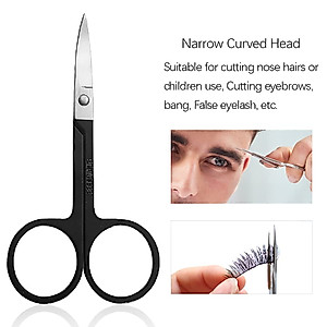 Tweezers for women Pinkiou 6 Pieces Eyebrow Tweezers Set with Curved Scissors,Eyelash Brush,Great Precision tweezer for Eyebrow,Ingrown Hair,Facial Hair Removal,eyebrow kits with Leather Travel Case