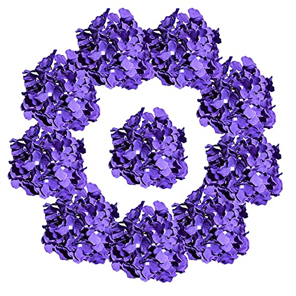 ONLY ART 10pcs Purple Silk Hydrangea Flower Head with Removable Stems for Mother's Day Home Wedding Party Decorations
