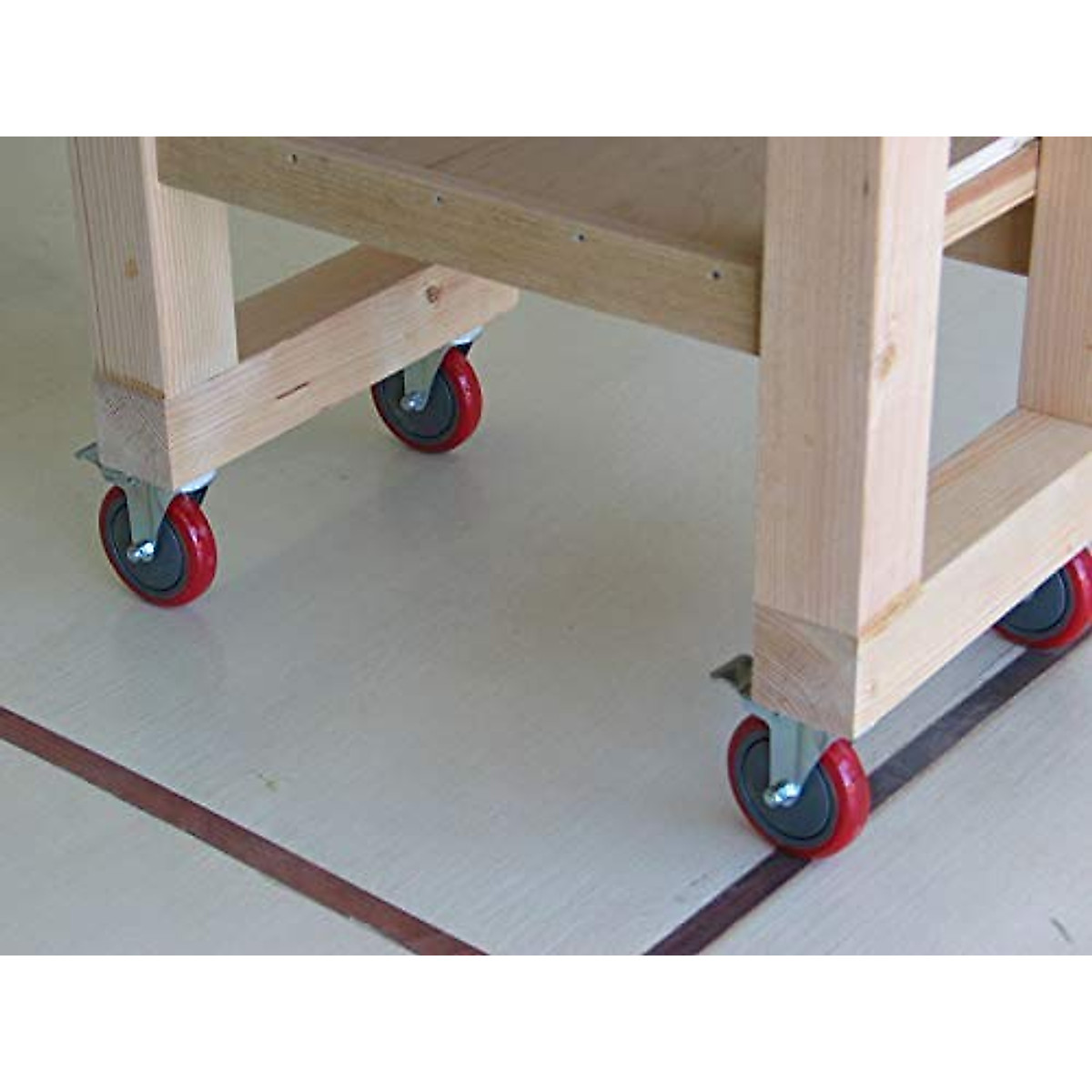 GBL 4" Heavy Duty Caster Wheels with 2 Brakes + Bolts and Nuts - up to 1320Lbs - Set of 4 No Floor Marks Silent Castor for Furniture - Trolley Pallet Swivel Wheels - Silver Casters