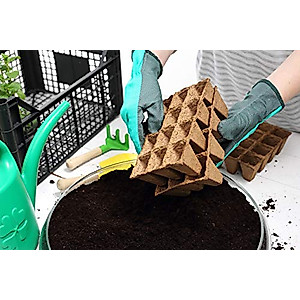 2BFFS.COM Seedling Tray- Germination Kit-Organic Biodegradable Pea Pots Starter Kit, 10PK Peat Pots Seed Starter Trays, 120 Cells. Organic Plant Starter Kit with 12 Plant Labels