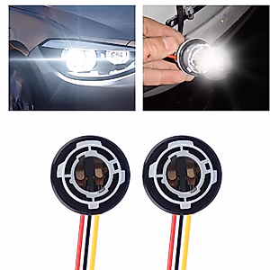 carleef 2PCS Turn Signal Socket,Multi-Functional Brake Light Socket Tail Light Socket with Wiring Harness,Professional Car Accessories 1157 Bulb Socket Fits Most Cars Trucks SUVs (1157/2PCS)