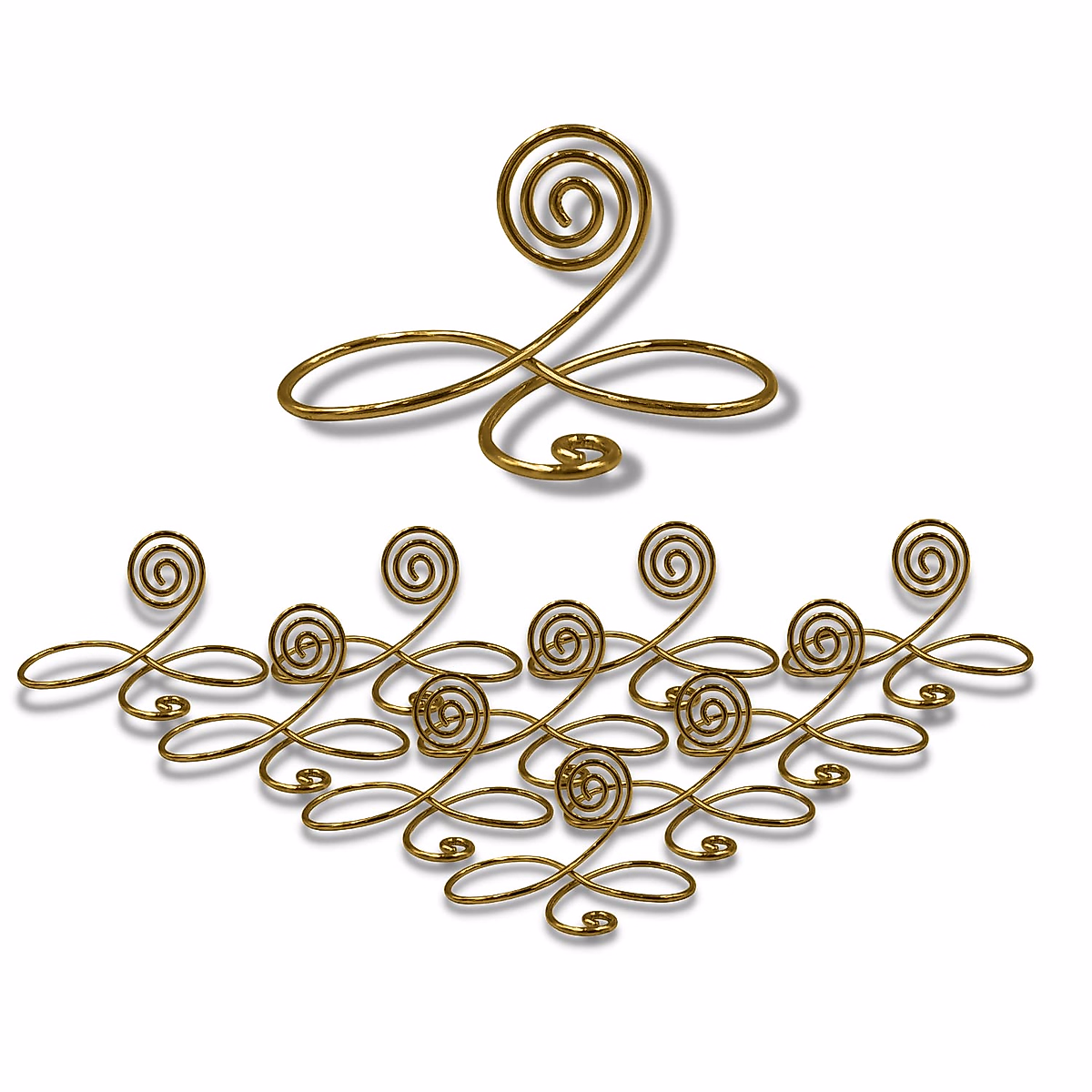 Pomp Loop 'de Loop Place Card Holders (Gold 12 Pack) | Perfect for Dinner Parties, Weddings, & Events | Display Place Cards, Table Numbers, Photos, & Buffet Food Labeling