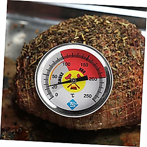 YARNOW - Pizza Roasting Baking Food Stainless Measurement Oven Gauge Fry Grill Temperature Deep Barbecue Practical Warming Frying Kitchen Smoker Pointer Steel -℃ for
