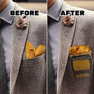 Pocket Squares Holder For Men, Best Accessories for Suits, Tuxedos,Vests and Dinner Jackets, 1/3/5/8Pack Assorted. (3-Pack)